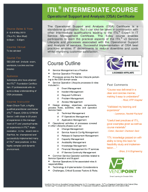 Fillable Online ITIL OSA MAY2013 Training - bVendPointb Fax Email Print - pdfFiller