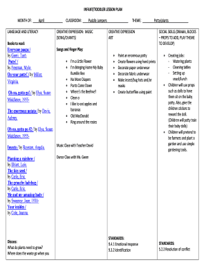 57+ Free Editable Infant Lesson Plan Templates in MS Word [DOC] | pdfFiller
