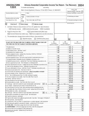 Fillable Online DO NOT USE THE 2004 FORM 120X TO AMEND A PRIOR TAXABLE YEAR Fax Email Print ...