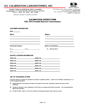 Fillable Online CALIBRATION ORDER FORM FOR PET Portable Electronic Fax ...