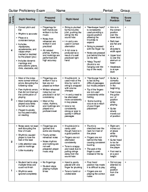 Fillable Online newmexicoclassicalguitarfestival Guitar Proficiency Rubric.pdf - New Mexico ...