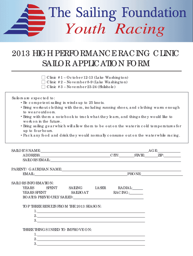 Fillable Online thesailingfoundation Sailors Application ...