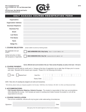 Fillable Online C8 Operator/Instructor Course Basic C8 Armourer ...