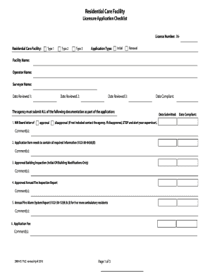 Fillable Online Residential Care Facility Fax Email Print - pdfFiller