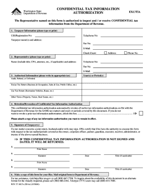 Fillable Online CONFIDENTIAL TAX INFORMATION Fax Email Print - pdfFiller