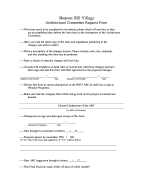 Fillable Online Architectural Request Form - Beacon Hill Village Fax ...