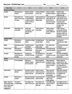 Fillable Online Marking Rubric DISCUSSION Stage 2 Name - daveict.com ...