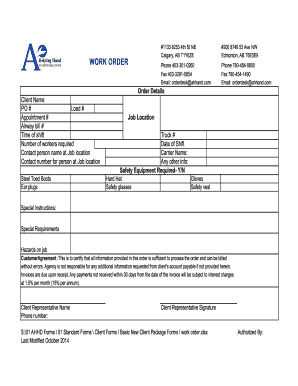 Fillable Online Work Order.cdr Fax Email Print - pdfFiller