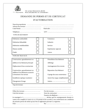 Fillable Online Demande de permis et de certificat d'autorisation - Ville de Richmond Fax Email ...
