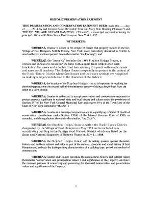Fillable Online HISTORIC PRESERVATION EASEMENT THIS PRESERVATION AND ...