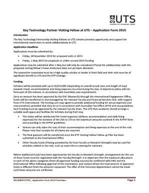 Fillable Online Key Technology Partner Visiting Fellow at UTS ...