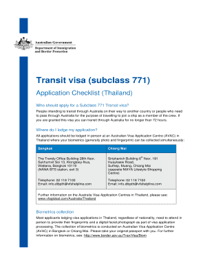 Fillable Online Transit visa (subclass 771) Fax Email Print - pdfFiller