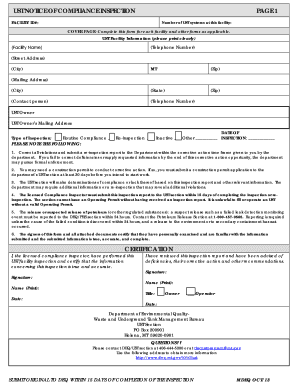 Fillable Online deq mt Ust notice of compliance inspection page 1b ...