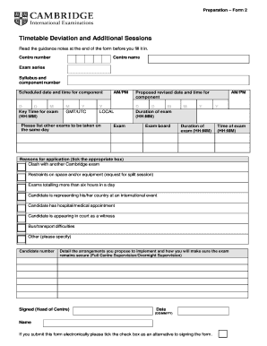 Fillable Online cie org Preparation bForm 2b - Cambridge International ...