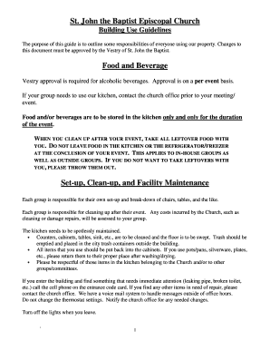 Fillable Online stjohnsaz Building Use Guidelines Facility Use For ...
