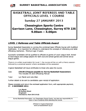 Fillable Online surreybasketball org BASKETBALL JOINT REFEREES AND ...