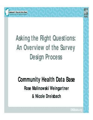 Fillable Online chdbdata An Overview of Survey Design - Community ...