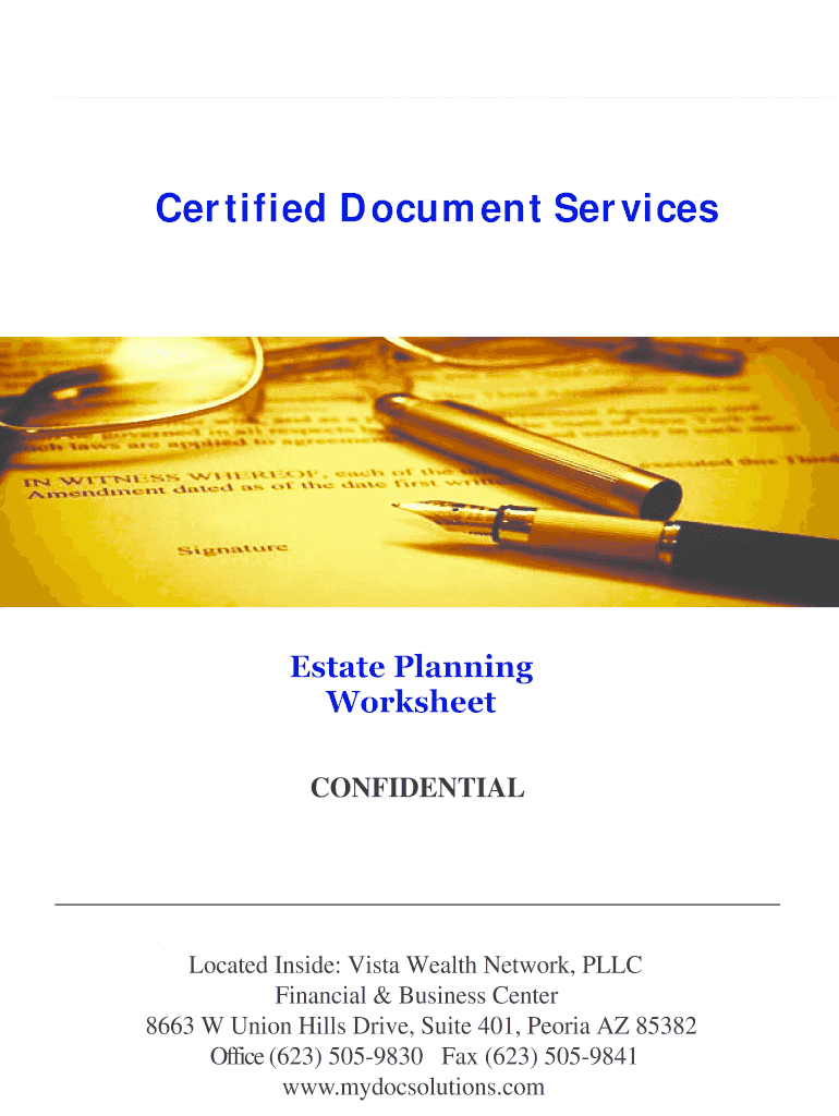 Fillable Online Certified Document Solutions and Estate Settlement Services Fax Email Print ...