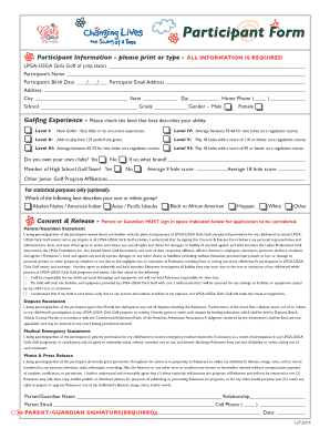 Fillable Online Participant Form - bcapecodpgabbcomb Fax Email Print ...