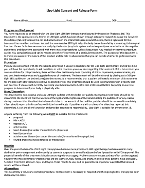 Fillable Online Lipo Light Consent and Release Form Fax Email Print ...