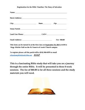 Fillable Online Reg Form for Bible Timelinedocx Fax Email Print - pdfFiller