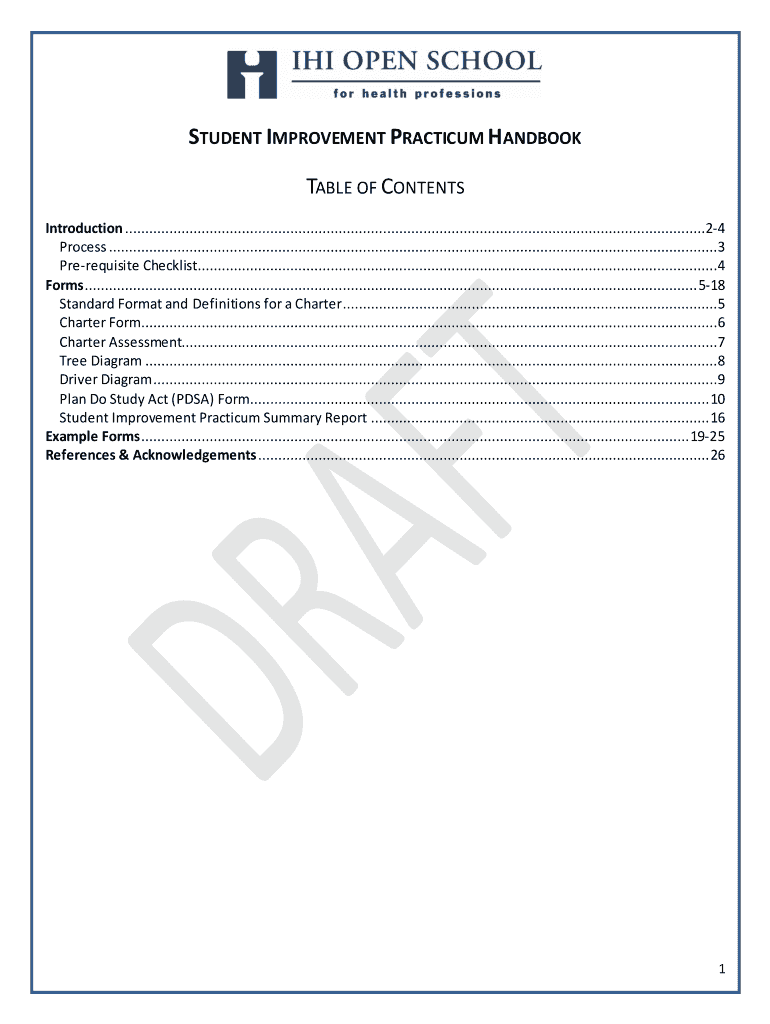 Fillable Online 7. IHI Open School Student Improvement Practicum Handbook Fax Email Print ...