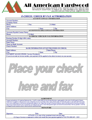 Fillable Online E-CHECK CHECK BY FAX AUTHORIZATION - baahinetbbcomb Fax ...