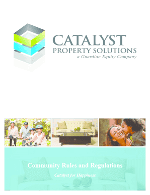 Fillable Online Community Rules and Regulations - Catalyst Property Solutions Fax Email Print ...