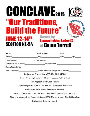 Fillable Online natsihi Conclave 2015 Registration Flyer - natsihi Fax ...