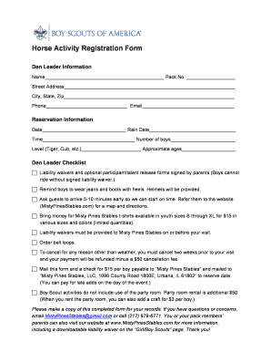 Fillable Online Boy Scout Activity Registration bFormb - WordPresscom ...