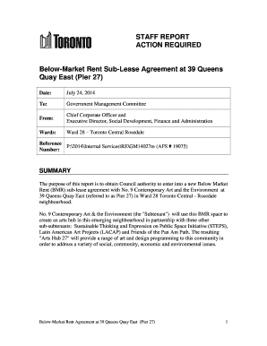 Fillable Online toronto STAFF REPORT ACTION REQUIRED Below-Market bRentb Sub bb - toronto Fax ...