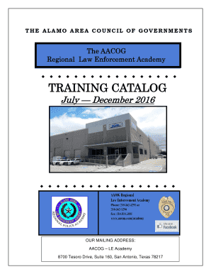 Fillable Online OUR MAILING ADDRESS: AACOG LE Academy 8700 Tesoro ...