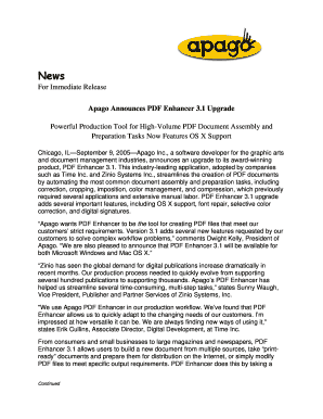 Fillable Online Apago Announces PDF Enhancer 3 Fax Email Print - pdfFiller
