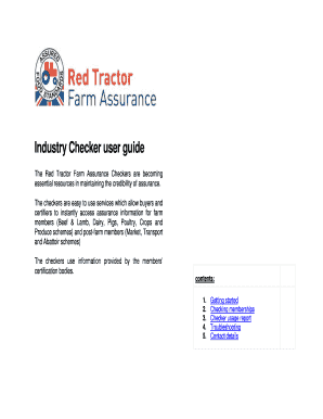 Red Tractor Checkers And Services - Fill Online, Printable, Fillable ...