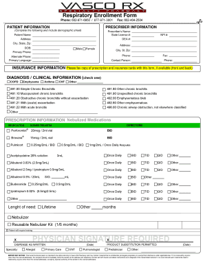 Fillable Online PATIENT INFORMATION PRESCRIBER INFORMATION and include ...