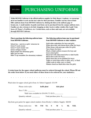 Fillable Online Purchasing Uniforms - bhraakbbcomb Fax Email Print ...