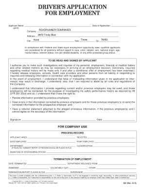 Fillable Online DRIVERS APPLICATION FOR EMPLOYMENT - Shuttle Bus Fax ...