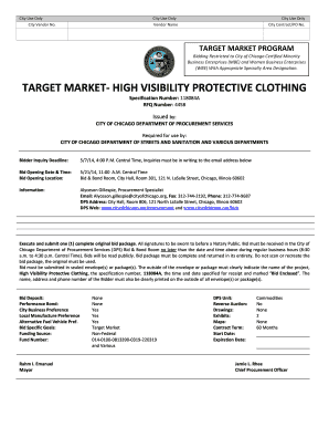 Fillable Online cityofchicago TARGET MARKET PROGRAM Bidding Restricted ...