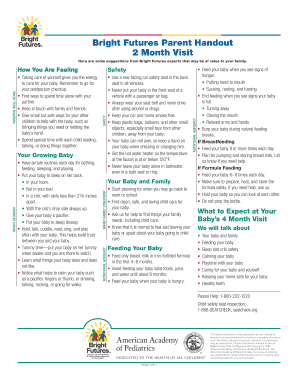 Fillable Online Bright Futures Parent Handout 1 Month Visit - Johns ...