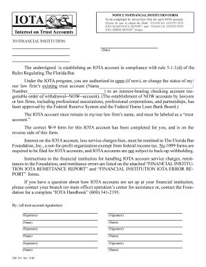 Fillable Online IOTA NOTICE TO FINANCIAL INSTITUTION FORM Fax Email ...