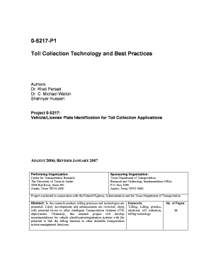 Fillable Online Toll Collection Technology and Best Practices Fax Email ...