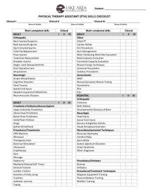 Fillable Online lakeareatech Student: PHYSICAL THERAPY ASSISTANT (PTA ...