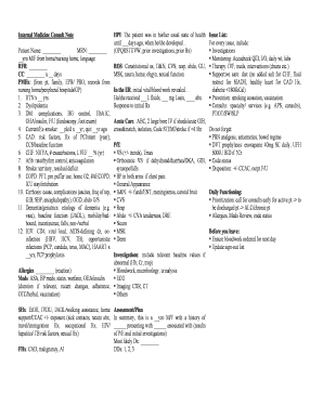 Fillable Online robwu ktp utoronto Internal Medicine Consult Note HPI ...