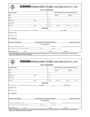 Fillable Online Leave application - doc Fax Email Print - pdfFiller