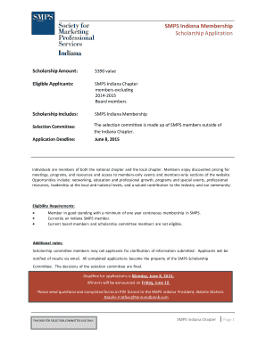 Fillable Online smpsindiana SMPS Indiana Membership Scholarship ...