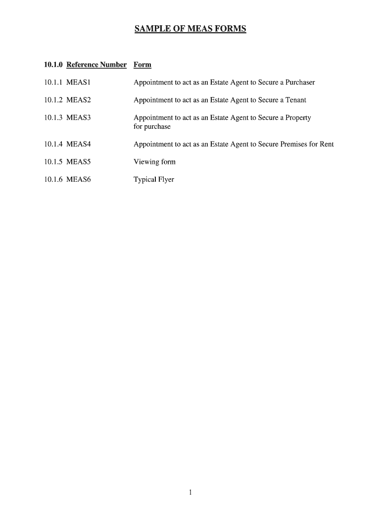 Fillable Online SAMPLE OF MEAS FORMS - bElvincomb Realtor Fax Email ...