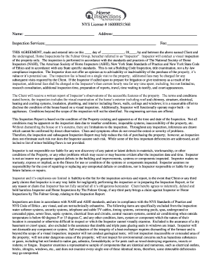 Fillable Online Inspection - Home Inspections by The Fulmer Group Fax Email Print - pdfFiller