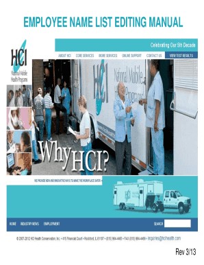 Fillable Online EMPLOYEE NAME LIST EDITING MANUAL Fax Email Print ...