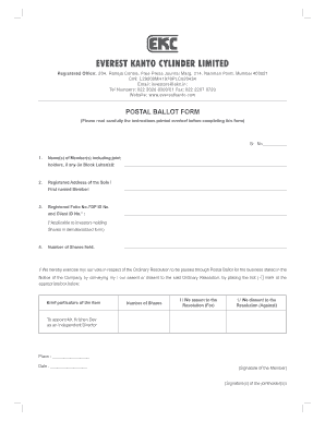 Fillable Online Postal Ballot Form-2 Fax Email Print - pdfFiller