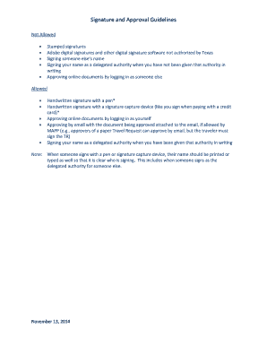Fillable Online Signature and Approval Guidelines Fax Email Print ...